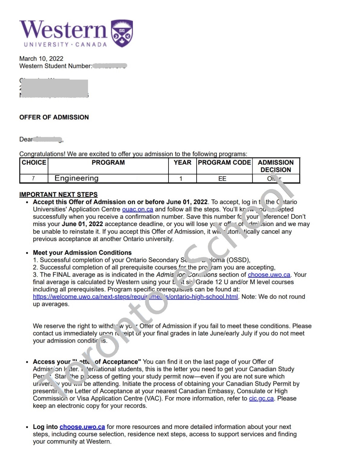 Congratulations on your University Offer 2022 - Toronto eSchool News