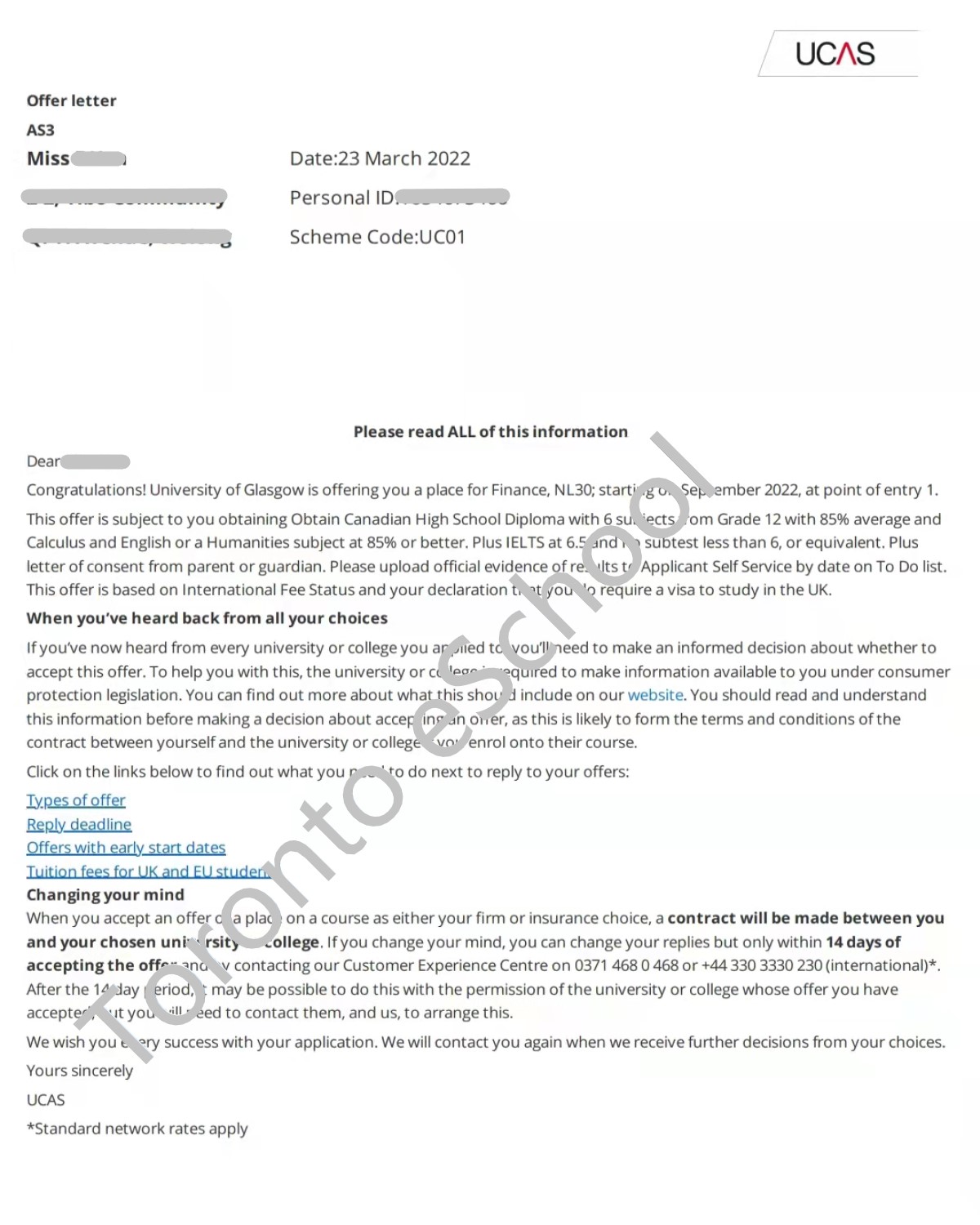 Offer of Admission to the top world universities in the US and UK ...